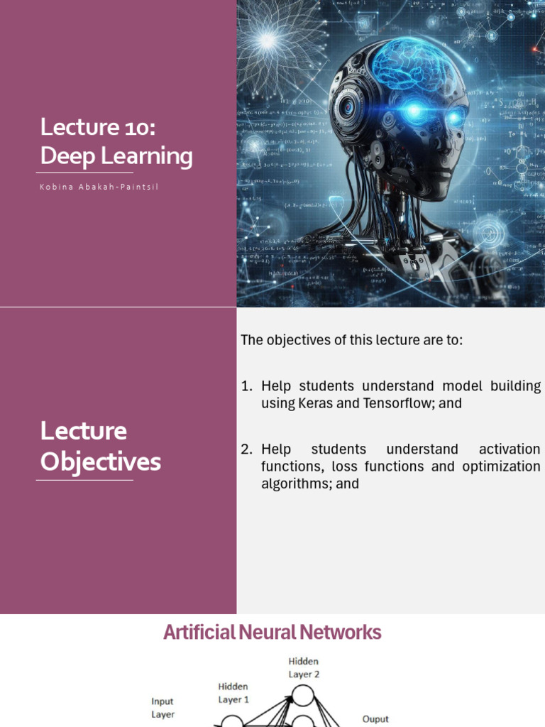 Lecture 10 Deep Learning | PDF