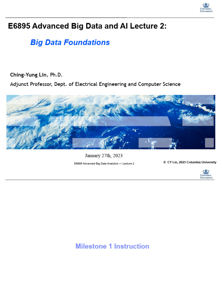 EECS6895 AdvancedBigDataAnalytics Lecture2 | PDF