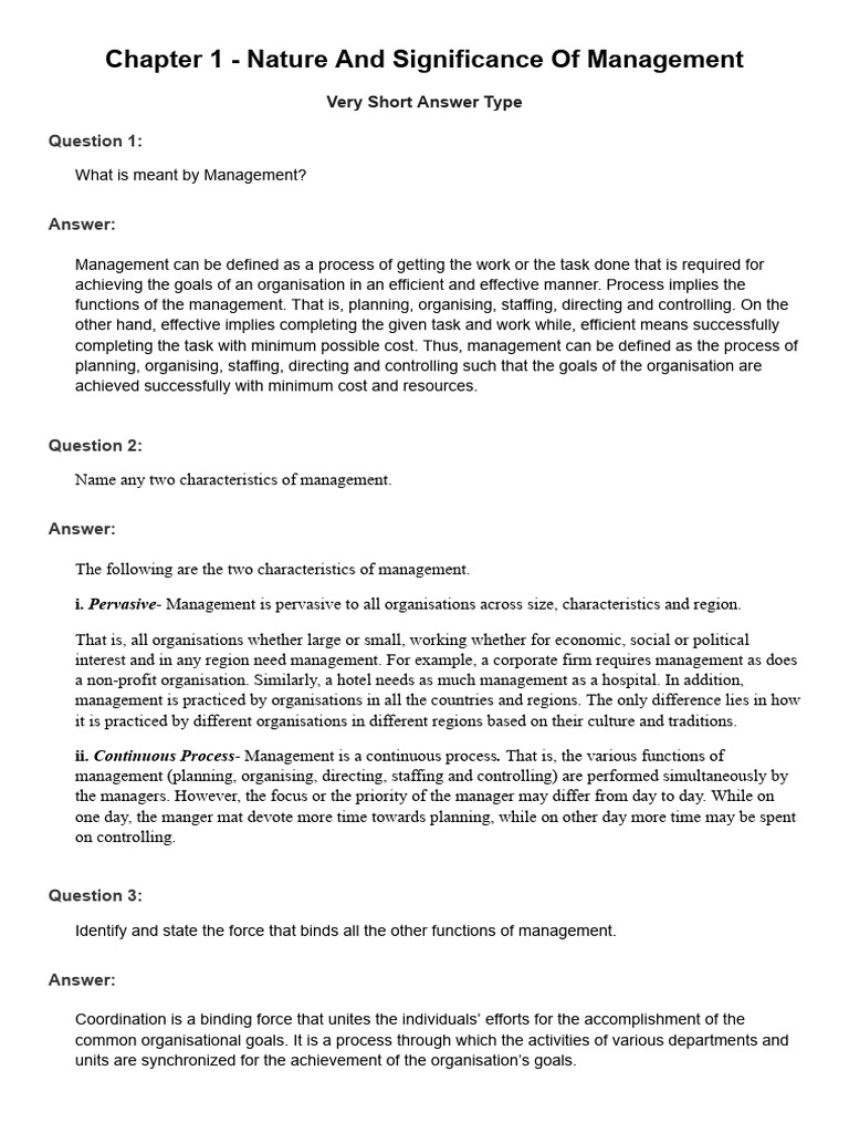 CH1 Management | PDF | Theory | Business