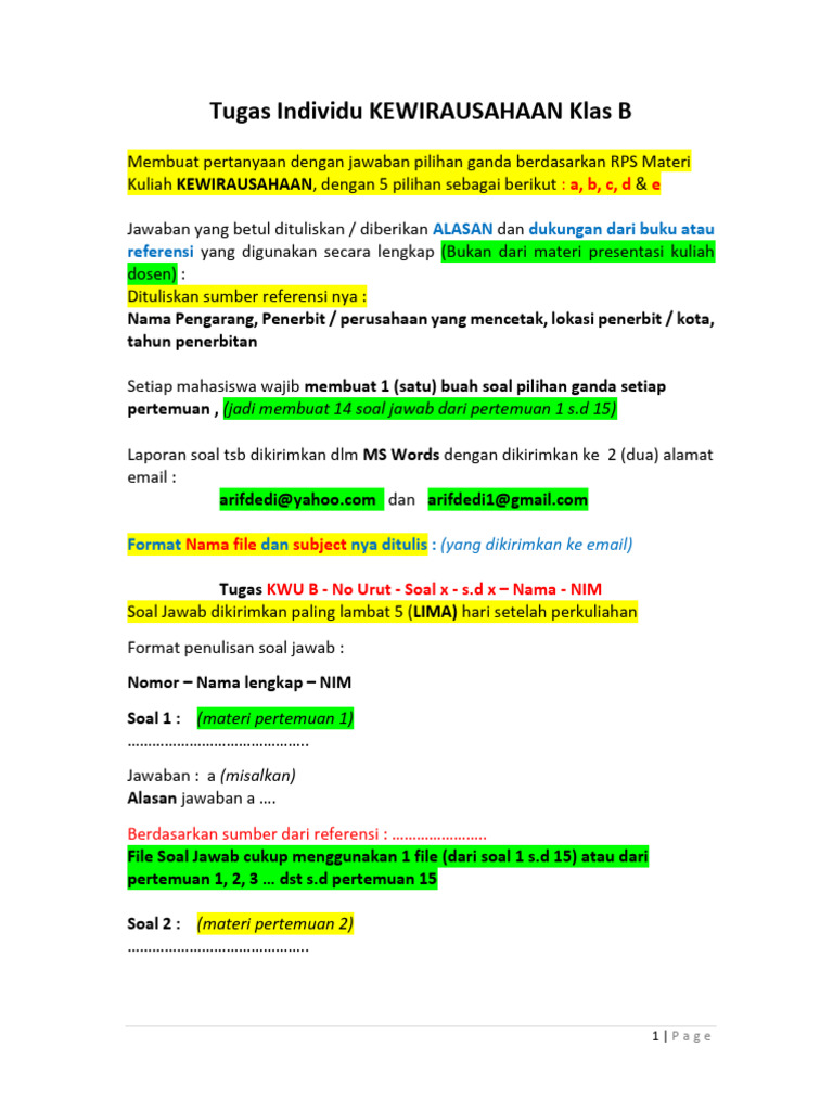 Tugas Individu KWU B Agustus 2024 | PDF