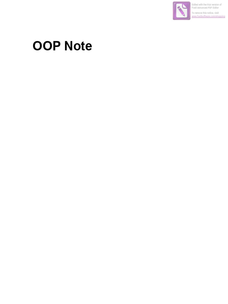 OOP Full Note | PDF