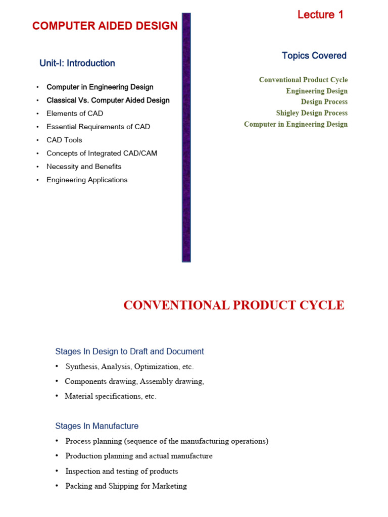 Ch. 01 - Introduction To Design, CAD, CAM | PDF
