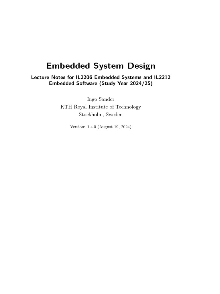 0 Embedded-system-Design Lecture Note | PDF