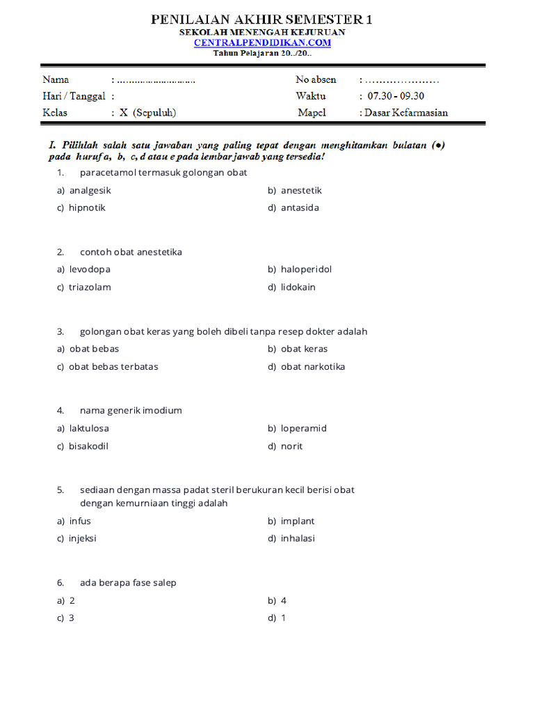 PAS Dasar Kefarmasian SMK KEL 10 v1 | PDF