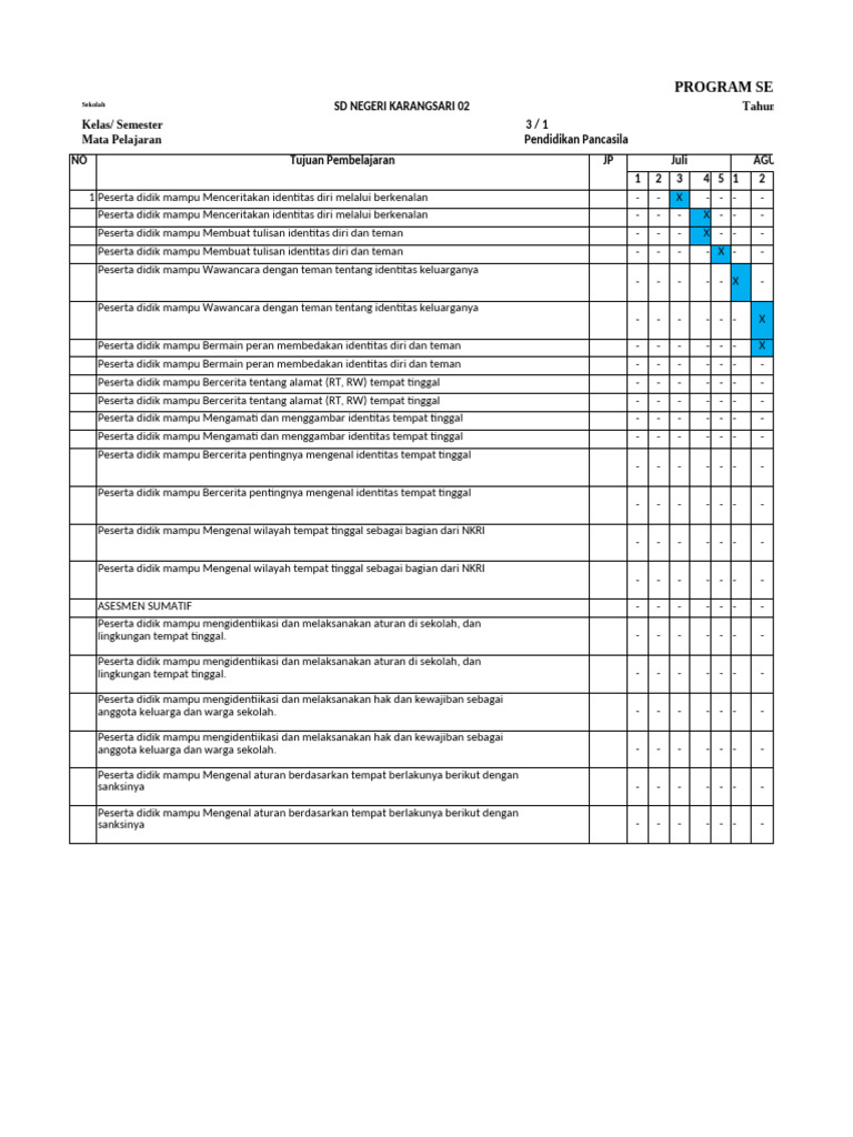 Promes SBDP Kelas 3 | PDF