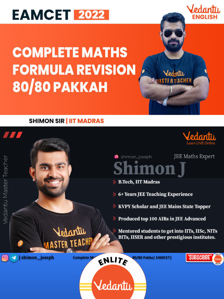 Complete+Maths+Formula+Revision++80 80+pakka +EAMCET | PDF | Line ...
