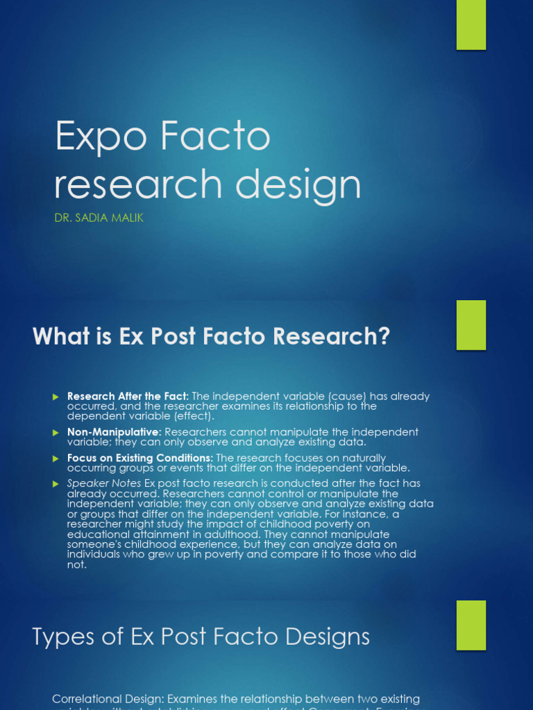 Expo Facto Research Design | PDF | Causality | Career & Growth