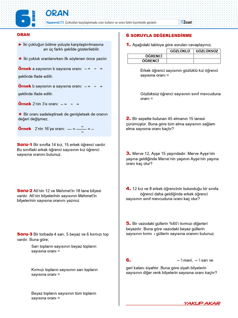 1 Oran Kavrami | PDF