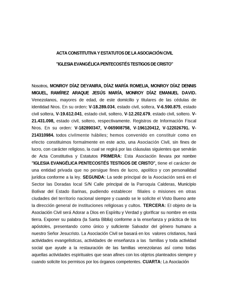 Acta Constitutiva | PDF