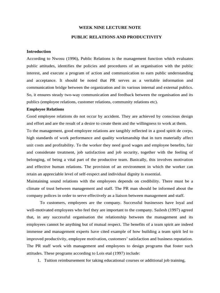 Week Nine Lecture Note | PDF