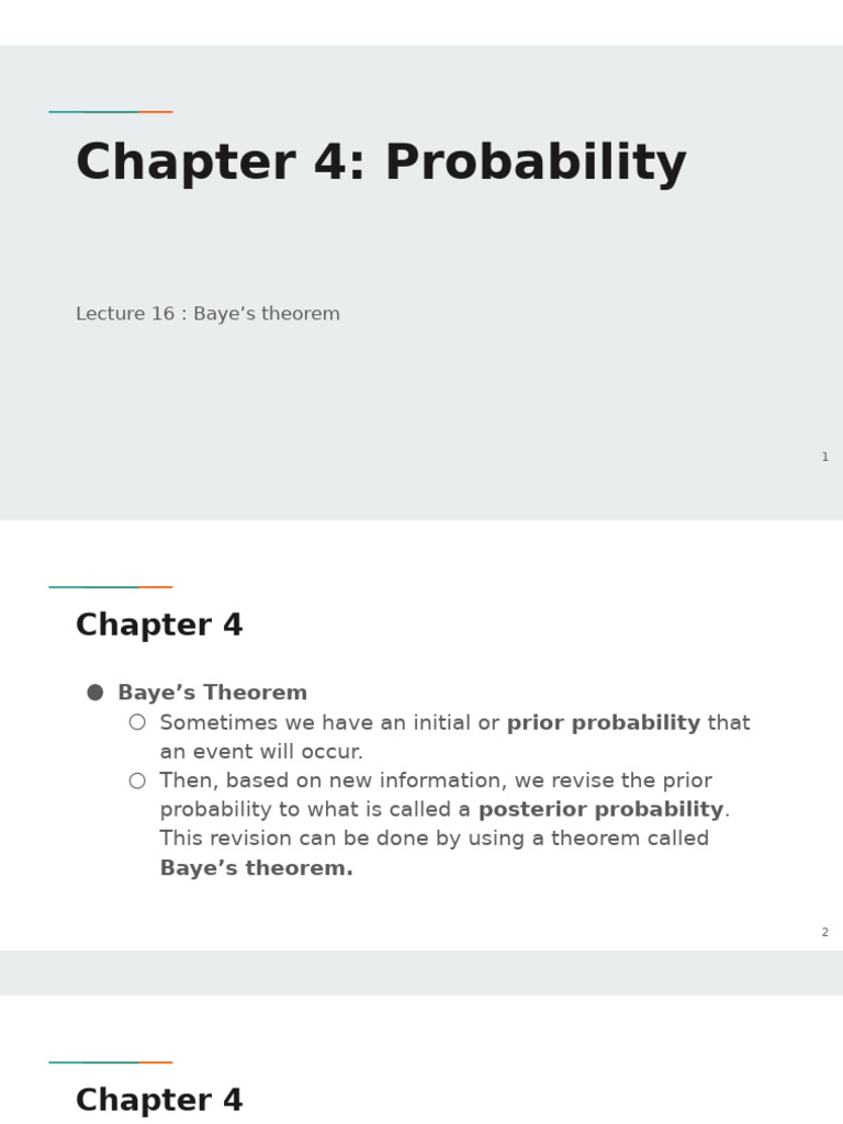 Lecture 16 CH 4 Bayes Theorem | PDF