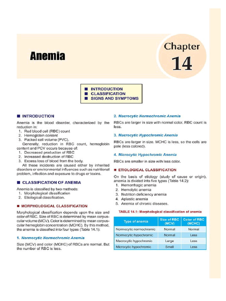 Classification of Anaemia | PDF