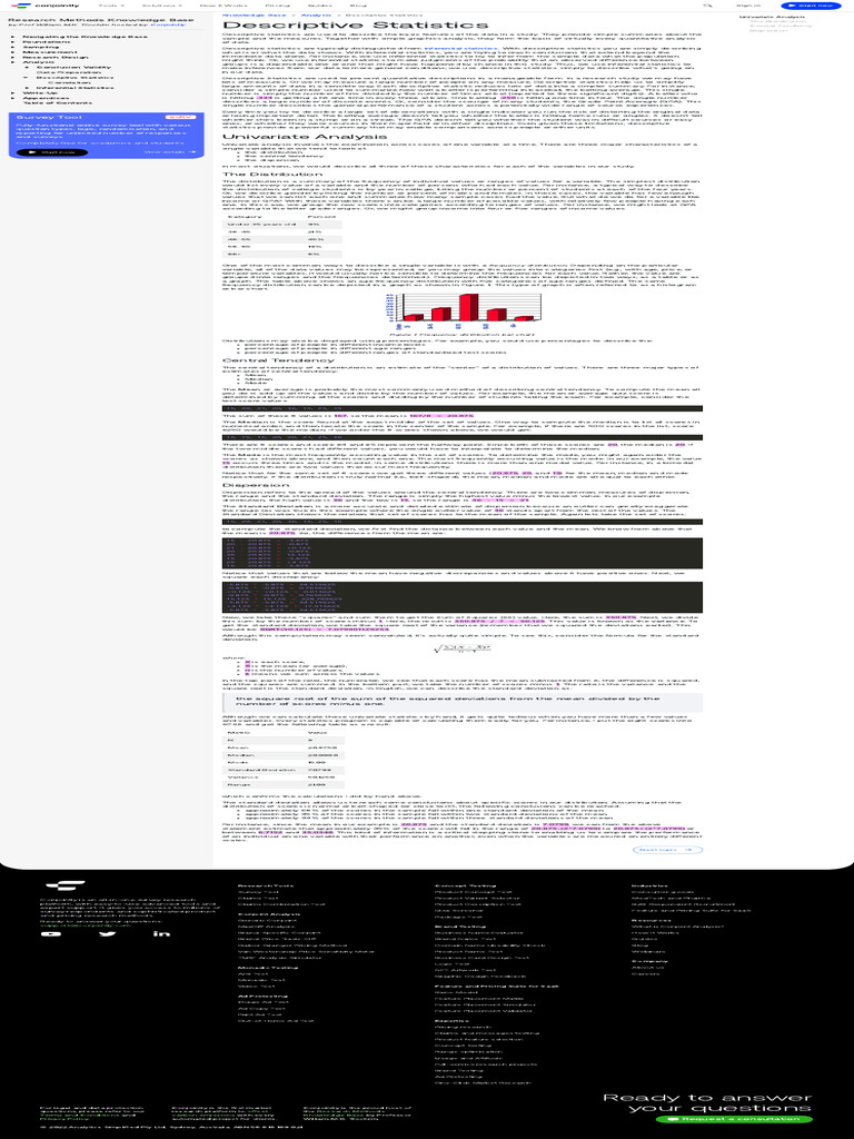 Descriptive Statistics - Research Methods Knowledge Base | PDF