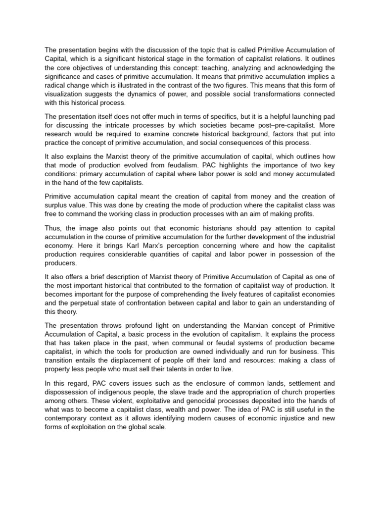 Primitive Accumulation of Capital | PDF | Capitalism | Finance & Money ...