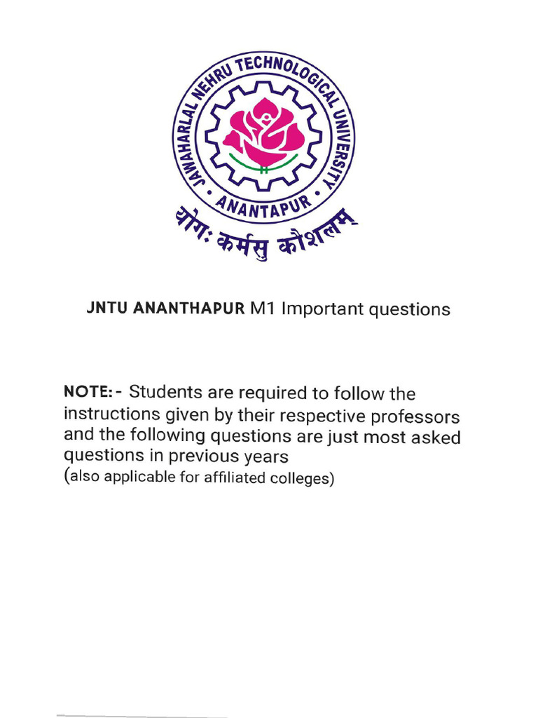 M1 Important Questions PDF | PDF