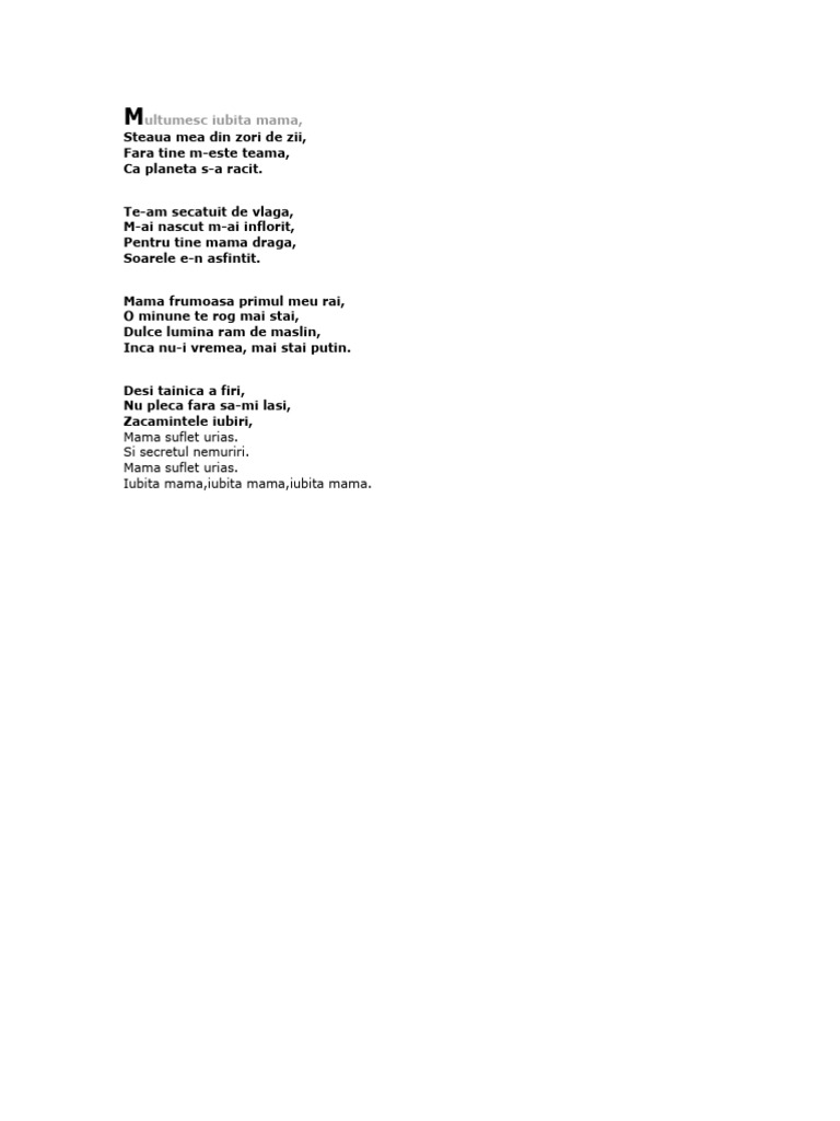 Multumesc Iubita Mama | PDF