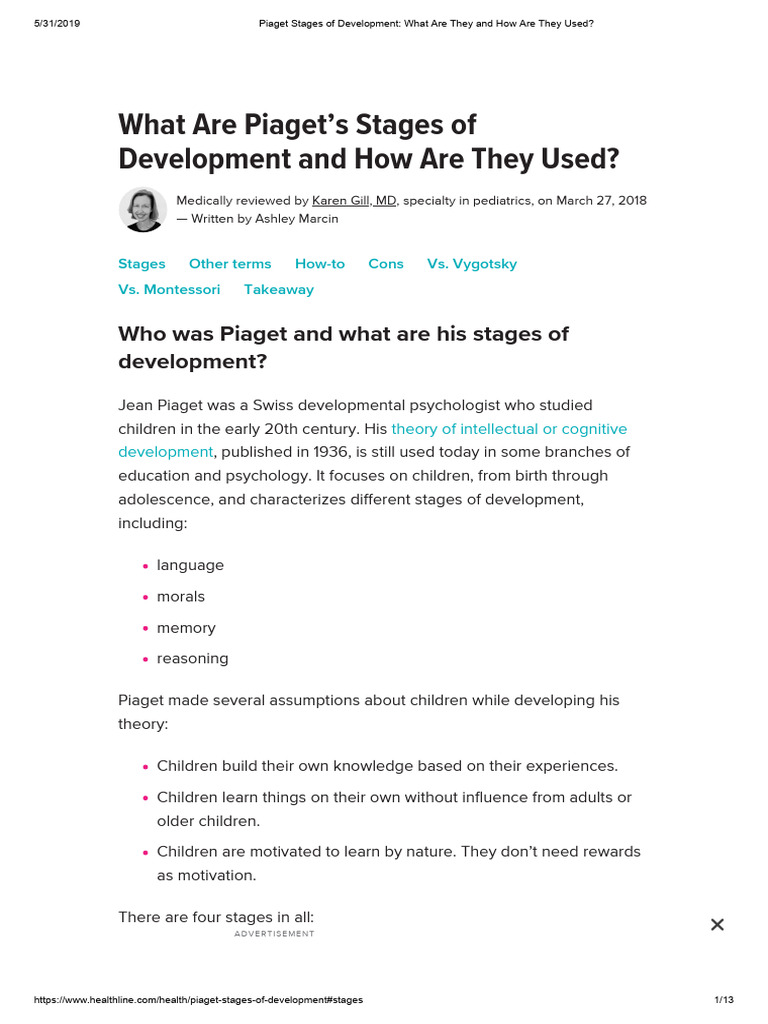 Piaget Stages of Development - What Are They and How Are They Used | PDF