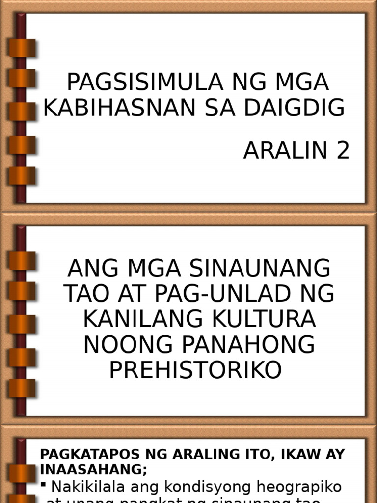 Aralin 2 Pagsisimula NG Mga Kabihasnan Sa Daigdig | PDF | Homo | Social ...