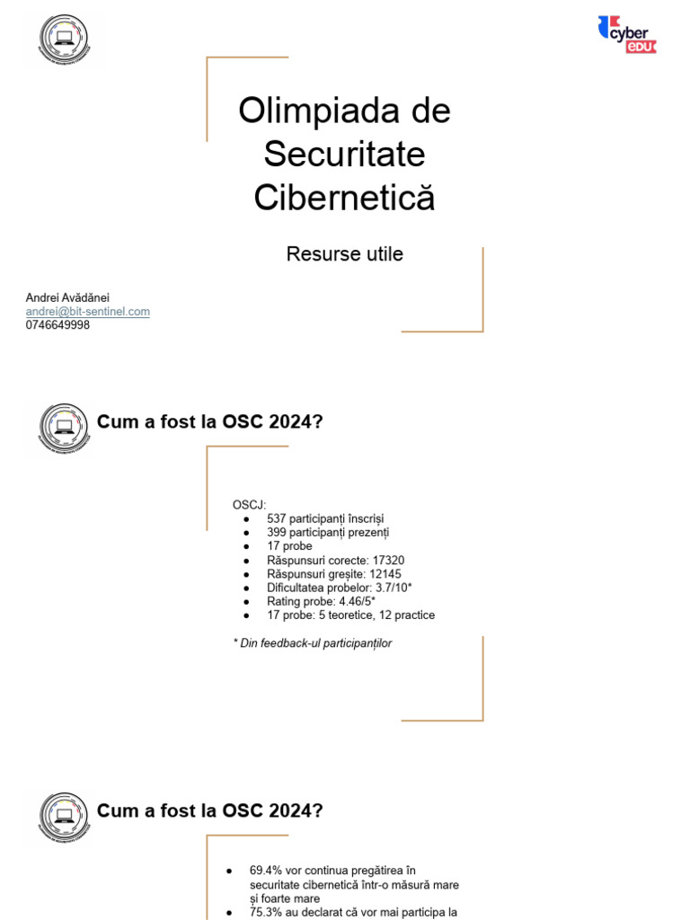 Olimpiada de Securitate Cibernetica - Resurse Utile | PDF