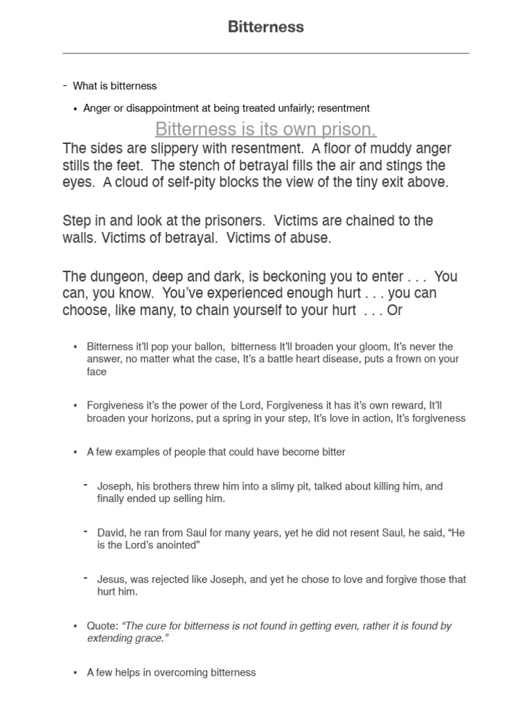 Bitterness PDF | PDF