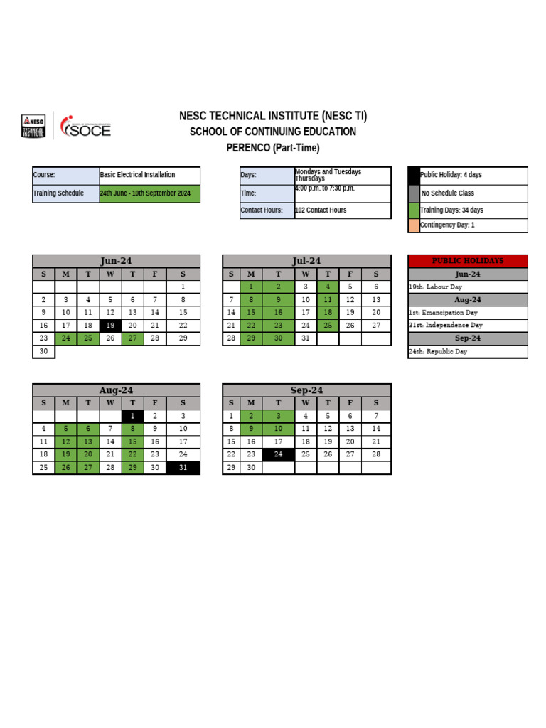 Training Schedule | PDF