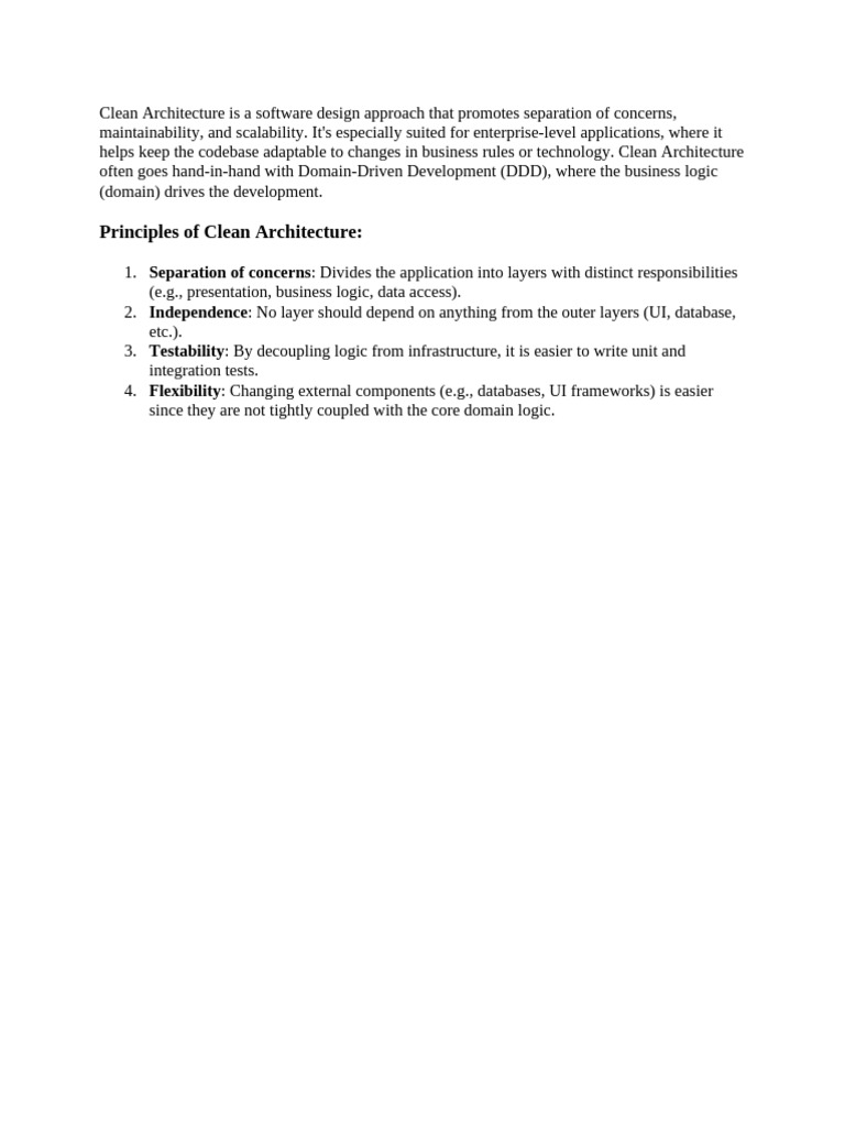 Clean Architecture Principles | PDF