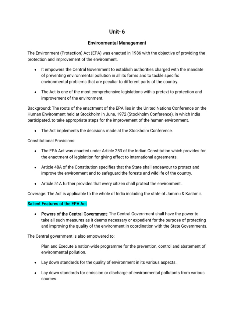 Unit - 6 Environmental | PDF