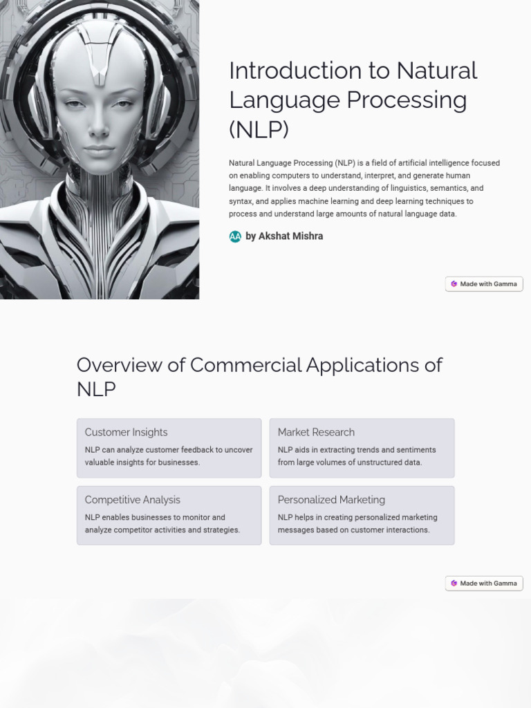 Introduction To Natural Language Processing NLP | PDF | Speech Recognition | Artificial Intelligence