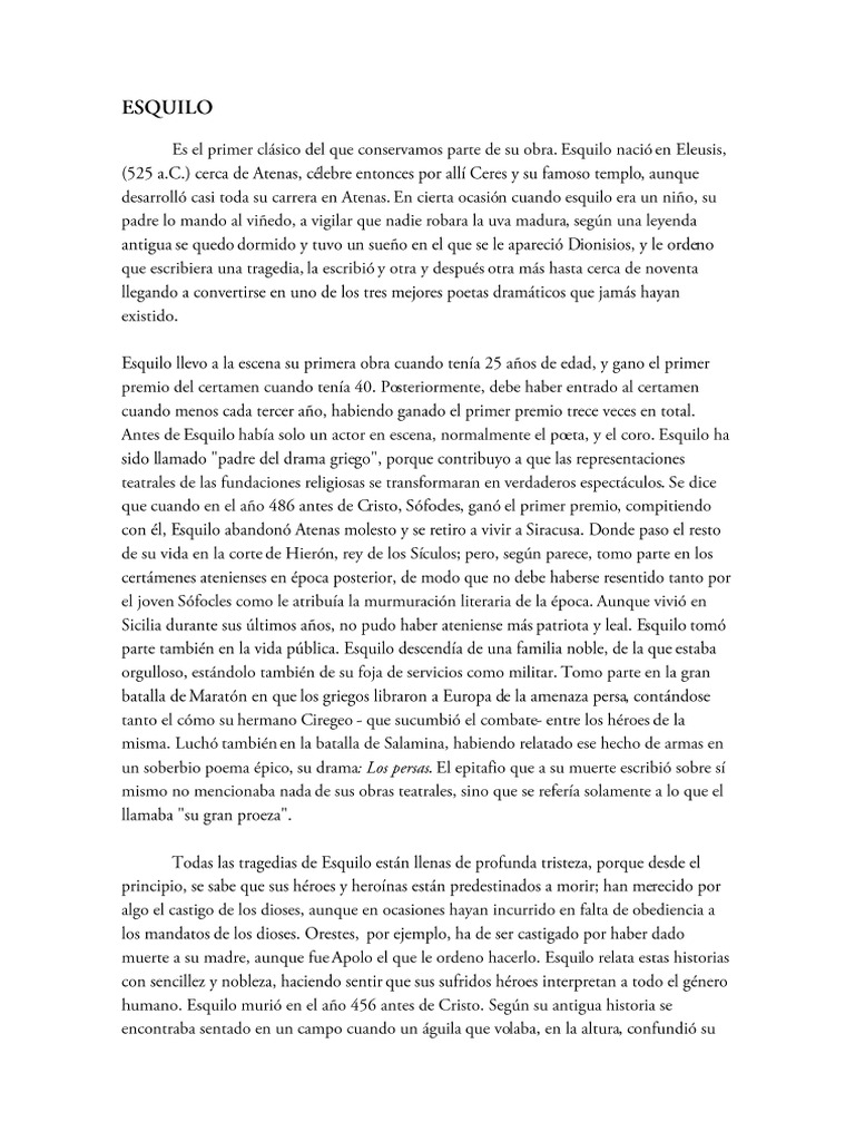 Esquilo Sofocles | PDF