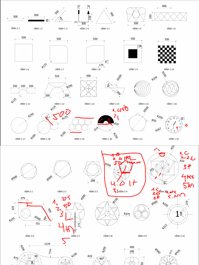 Bai Tap Luyen Ve Autocad 2d | PDF