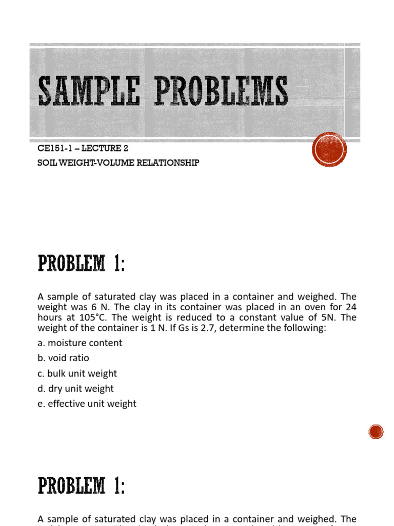 Ce151-1 Lec2 Sample Problems Solutions | PDF