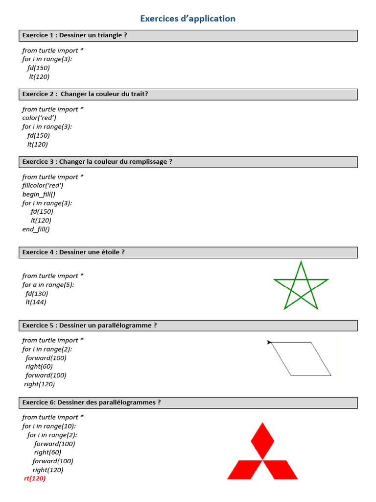 Exercice Tp4 Turtle | PDF