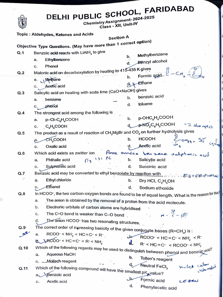 Aldehydes, Ketones and CA Assignment | PDF