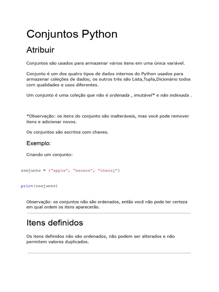 Conjunto Python | PDF
