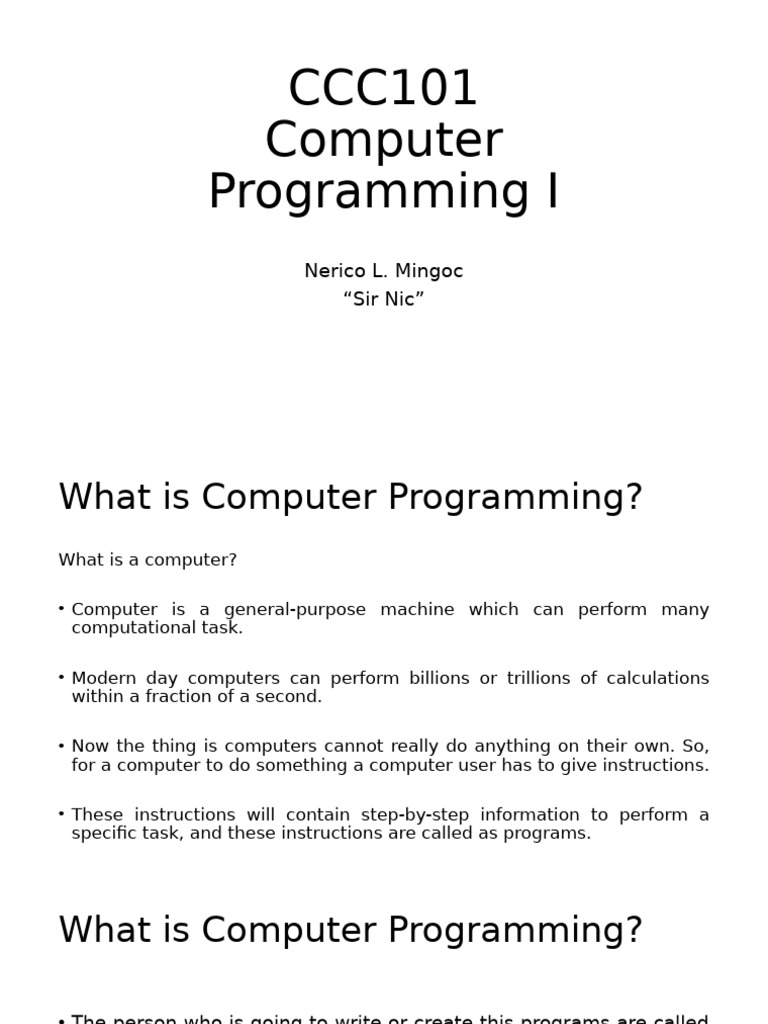 Lesson 1 - Intro To Computer Programming Number Systems Bin Oct Hexade ...