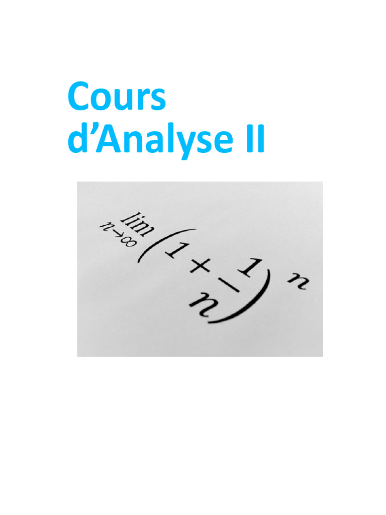 Cours Analyse 2 | PDF