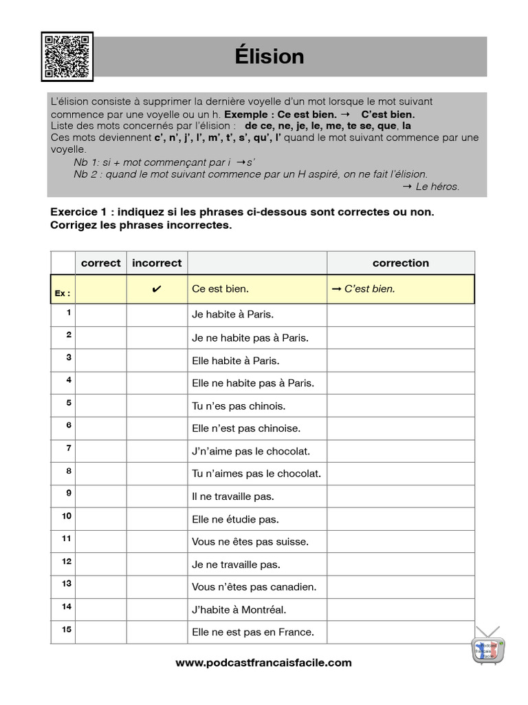 Elision Francais | PDF