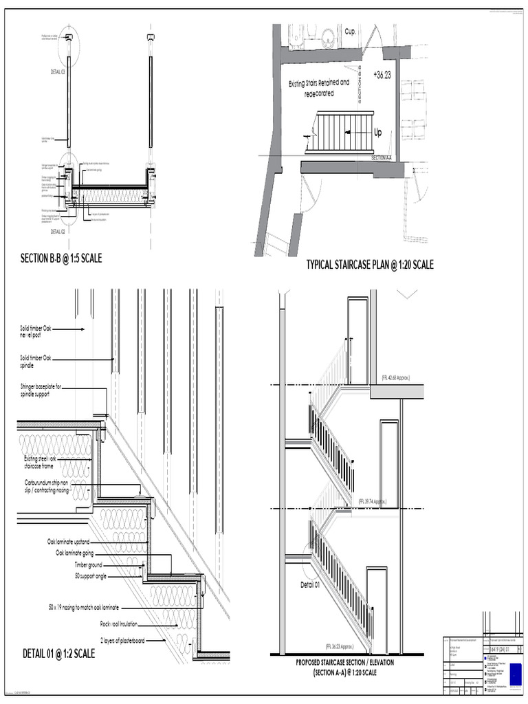 Section B-B at 1:5 Scale Typical Staircase Plan at 1:20 Scale | PDF