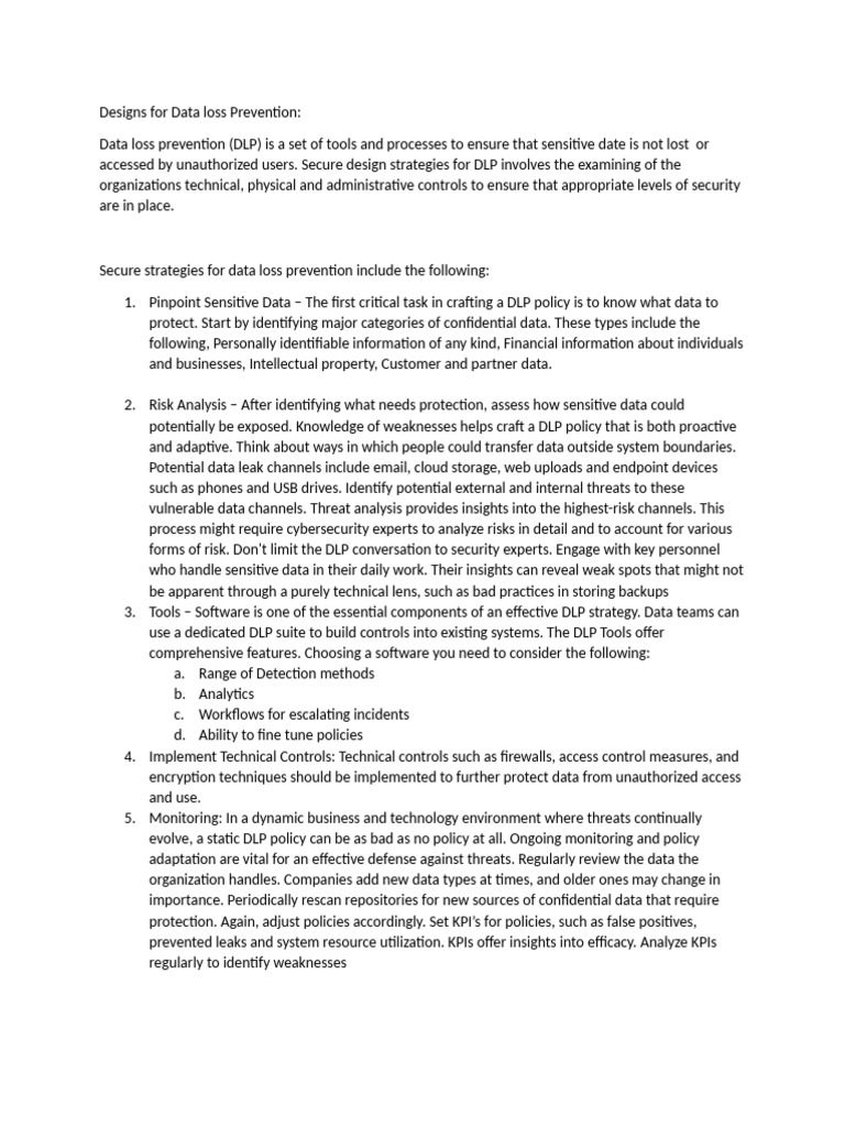 Designs For Data Loss Prevention | PDF