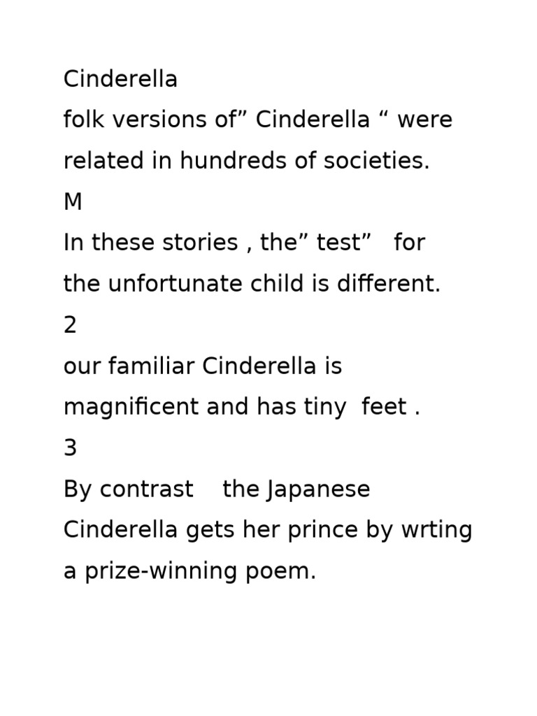 Cinderella Folk Versions of | PDF