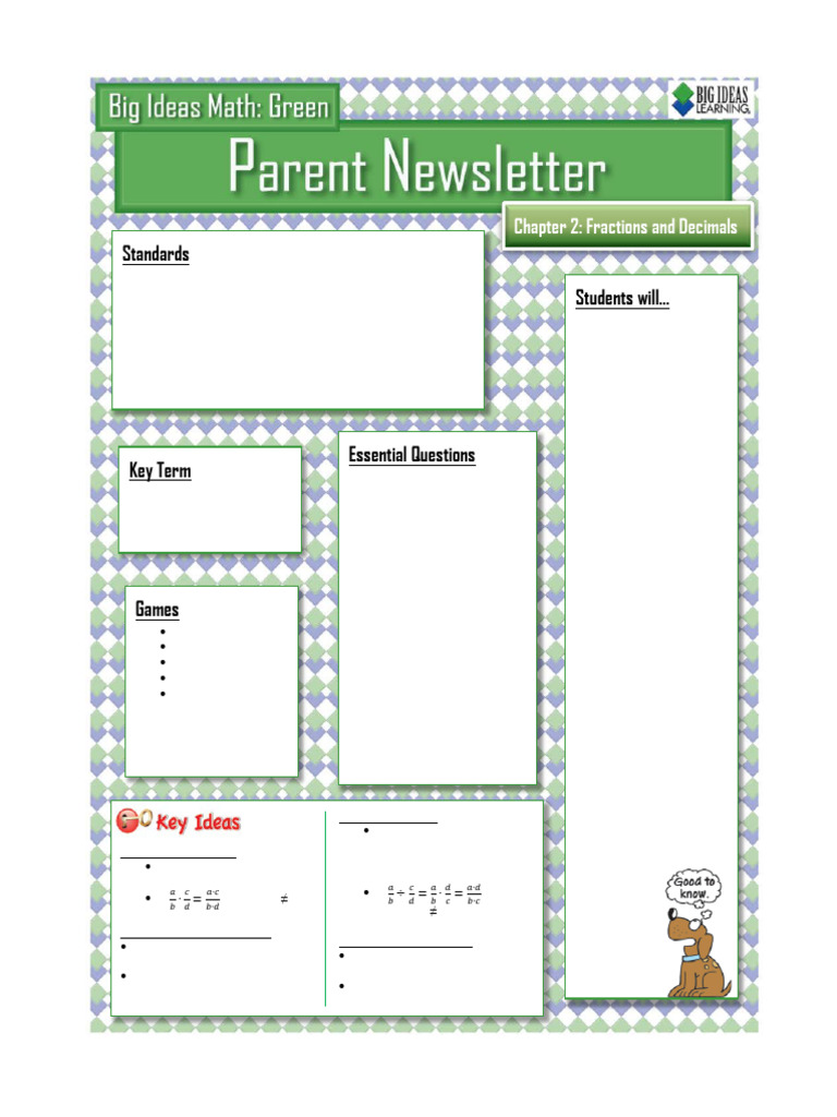 Big Ideas Grade 6 CH 2 | PDF