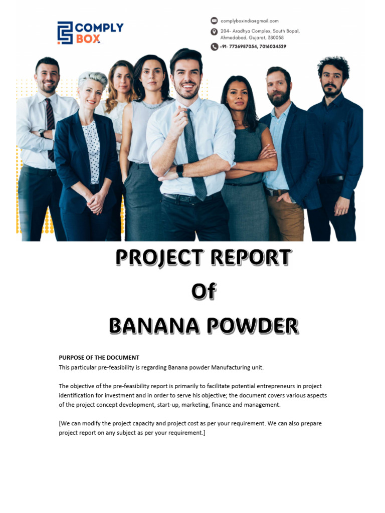 Dry Banana Powder Project Report | PDF