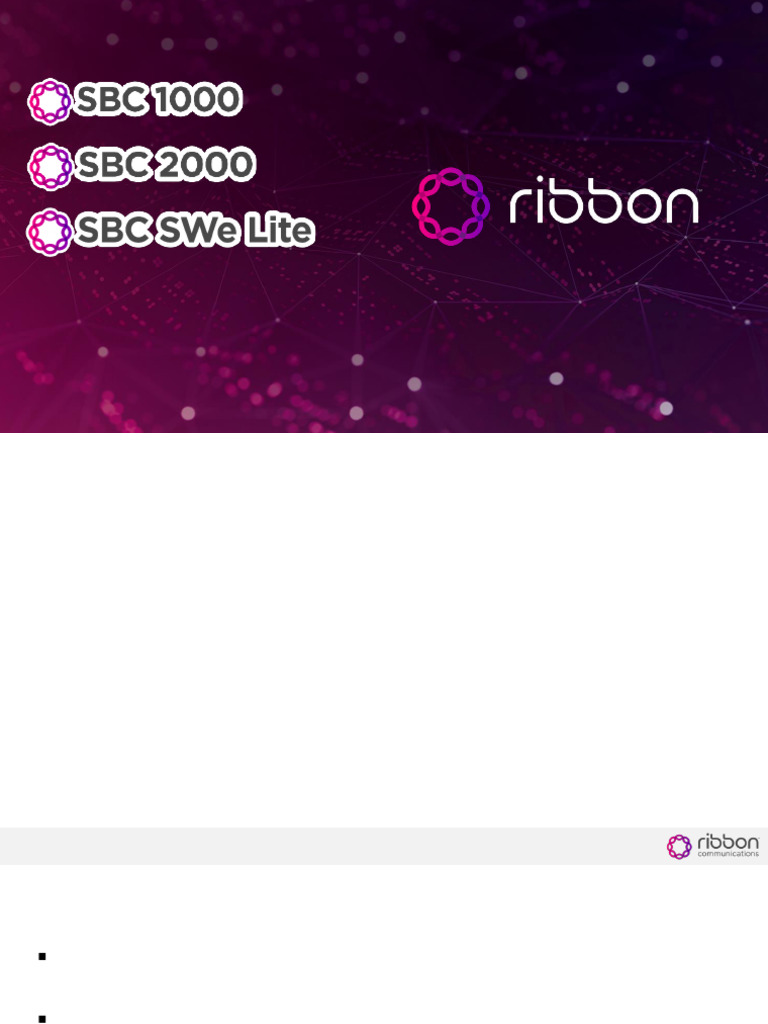 1.3 Ribbon SBC Edge Call Processing Overview | PDF