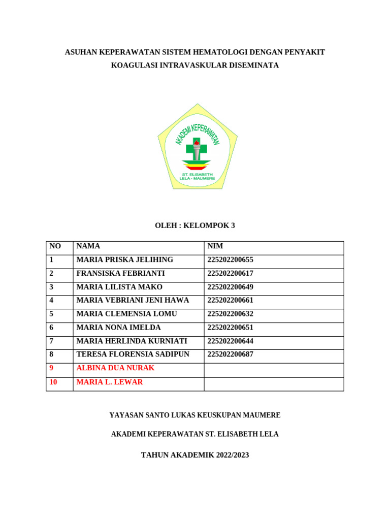 P.koagulasi Intravaskular Diseminata | PDF | Hemoglobin | Blood Proteins