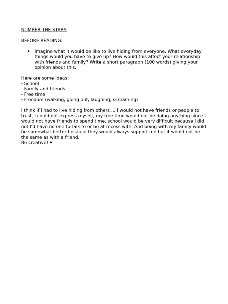 Number The Stars Pre Reading-Terminado | PDF