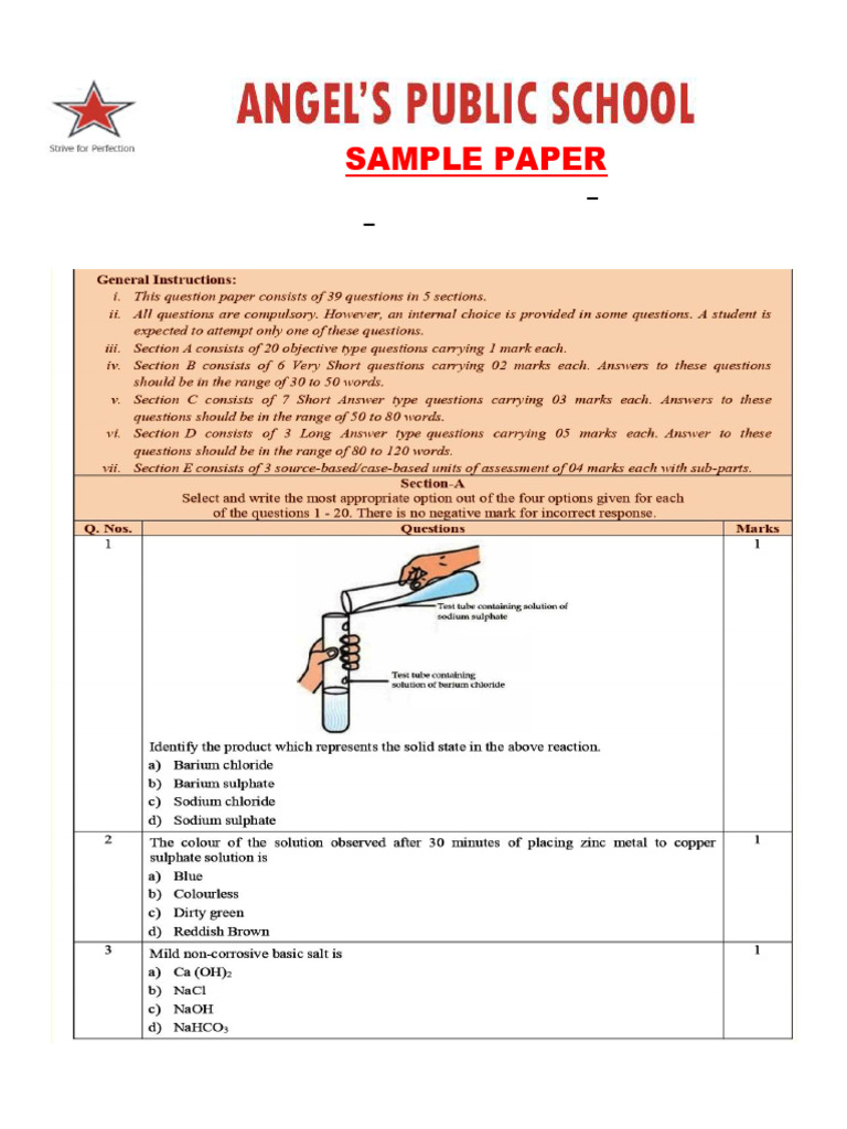 10 SCIENCE PRACTICE PAPER IMPORTANT To Score 100 | PDF
