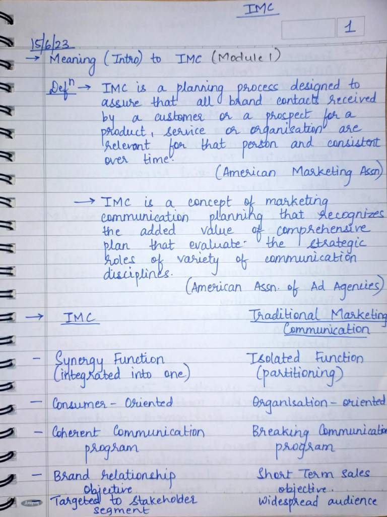 IMC Module 1 & 2 (Smitin Sir) | PDF