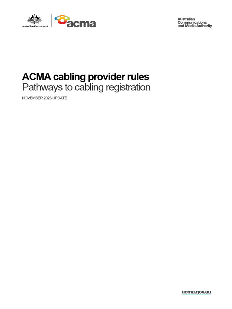 ACMA Cabling Pathways Document (November 2023) | PDF | Electrician ...