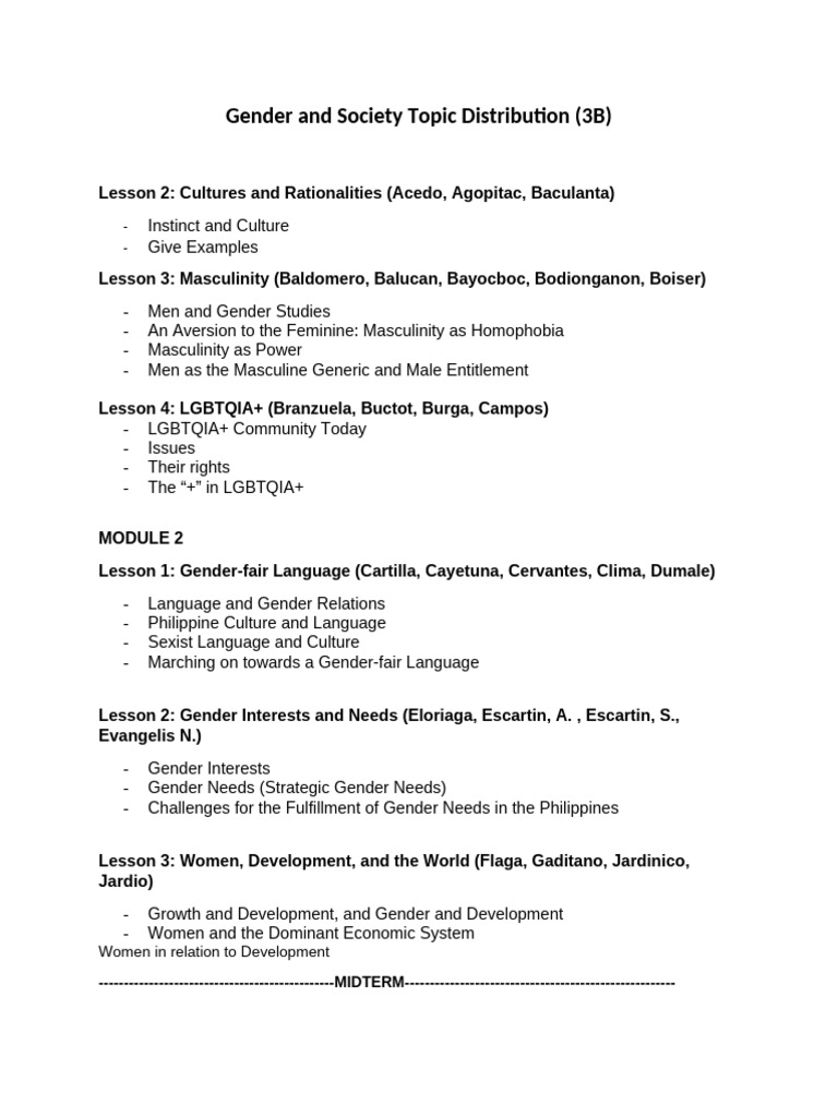 GenSoc Topic Distribution 3B | PDF