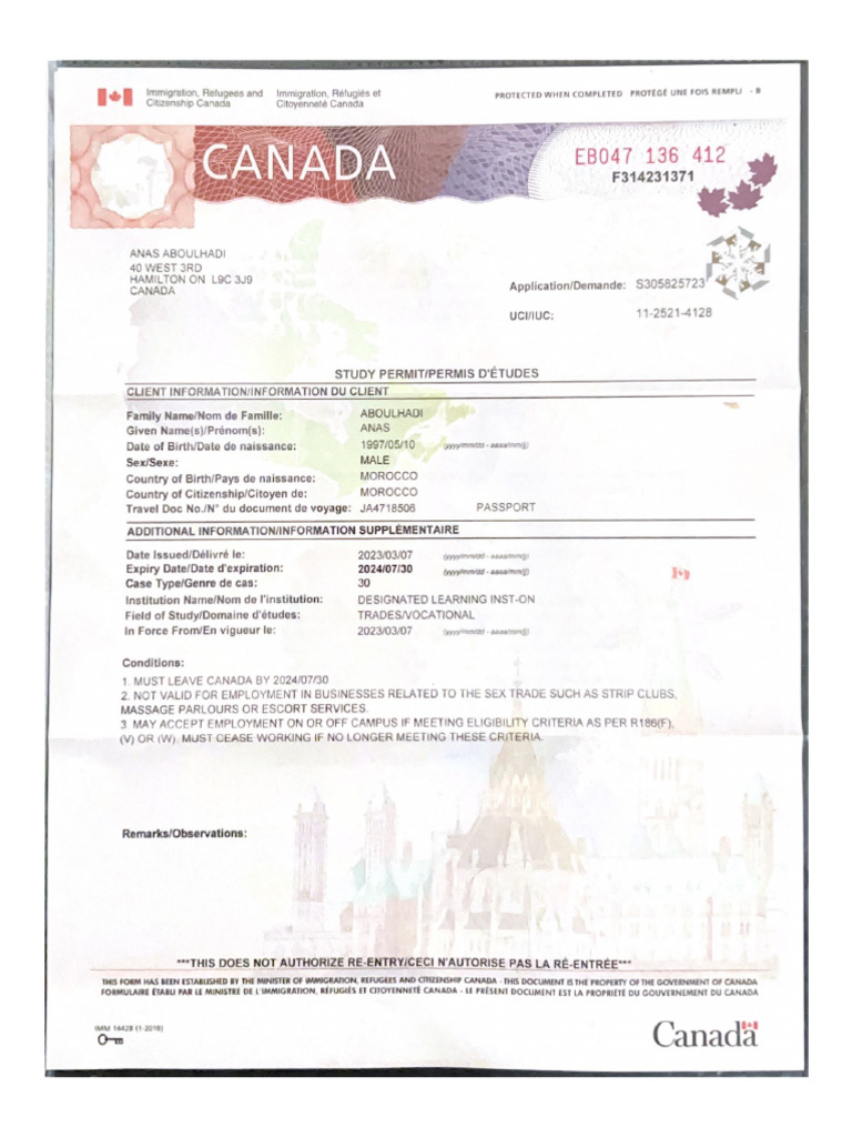CANADA Study Permit New | PDF